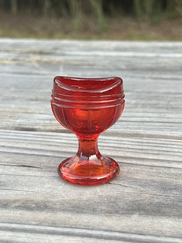 Ruby Red Subtle Orange Eye Wash Cup UV Reactive Rosso Glass~excellent ...