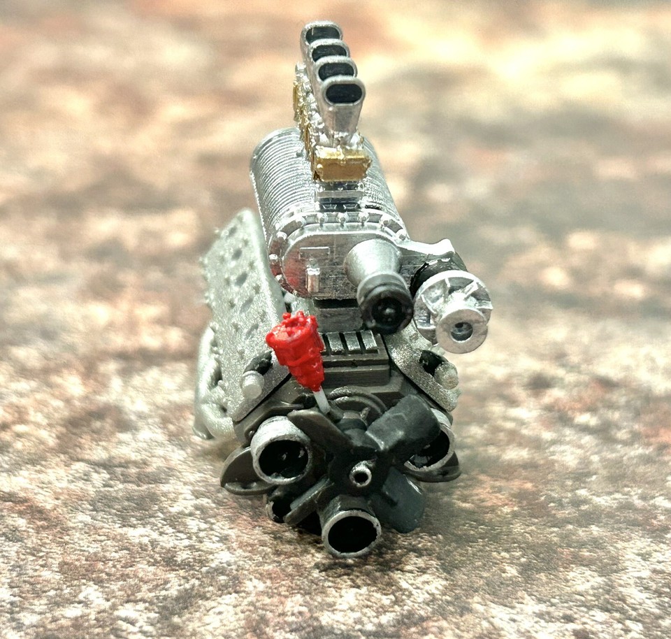Resin Supercharged V-12 Flathead engine for scale model cars, 1/24 1/25 ...