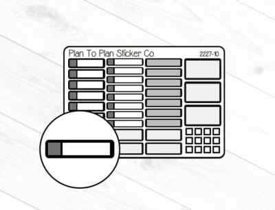 2227-10~~Black Mixed Labels & Boxes Planner Stickers. | eBay