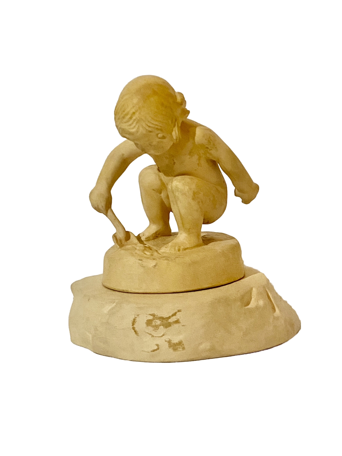 Adda Bonfils (1883-1943) for Ipsens Enke, 2pcs Sculpture Of A Girl With ...