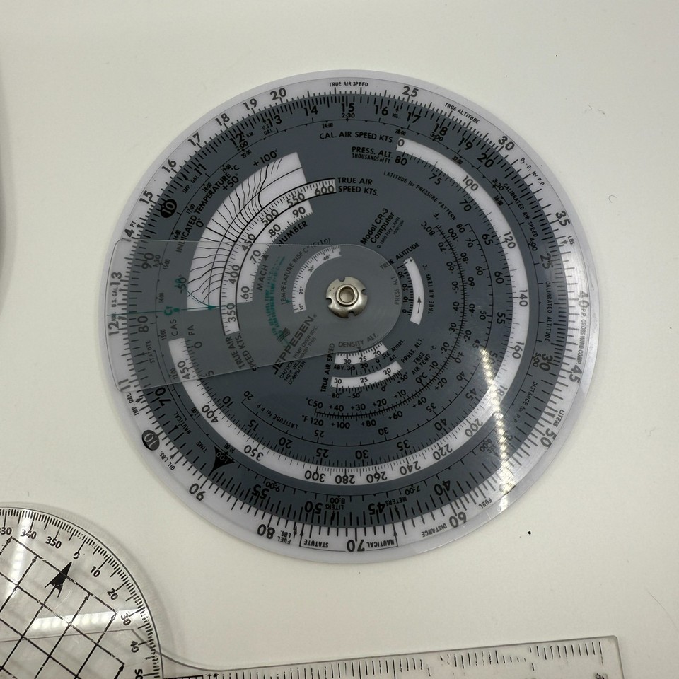 Vintage Jeppesen Pilots Model CR-3 Computer and Nautical Mile Ruler ...