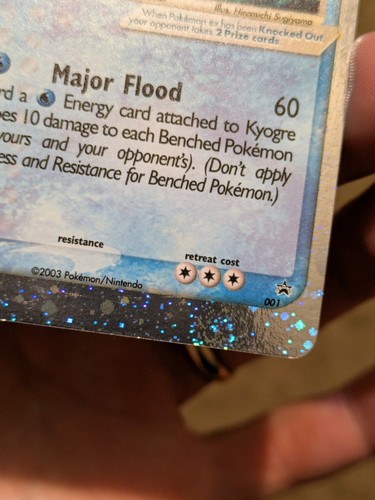 Kyogre EX Holo DOUBLE SWIRL!! 2003 Pokemon Black Star Nintendo Promo 001 RARE! | eBay