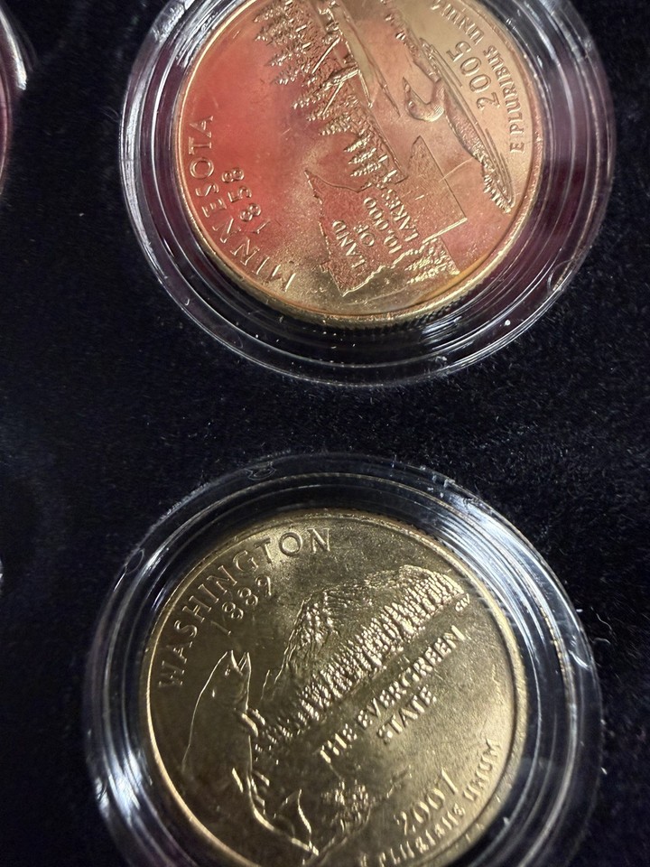 1999 - 2009 Complete Set of 24K Gold-Plated State Quarters Set (56 ...