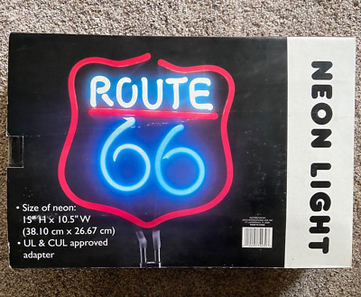 New in Box Neon Sign Route 66 Light Glass Tubes Artwork Den Cave Bar 15 ...