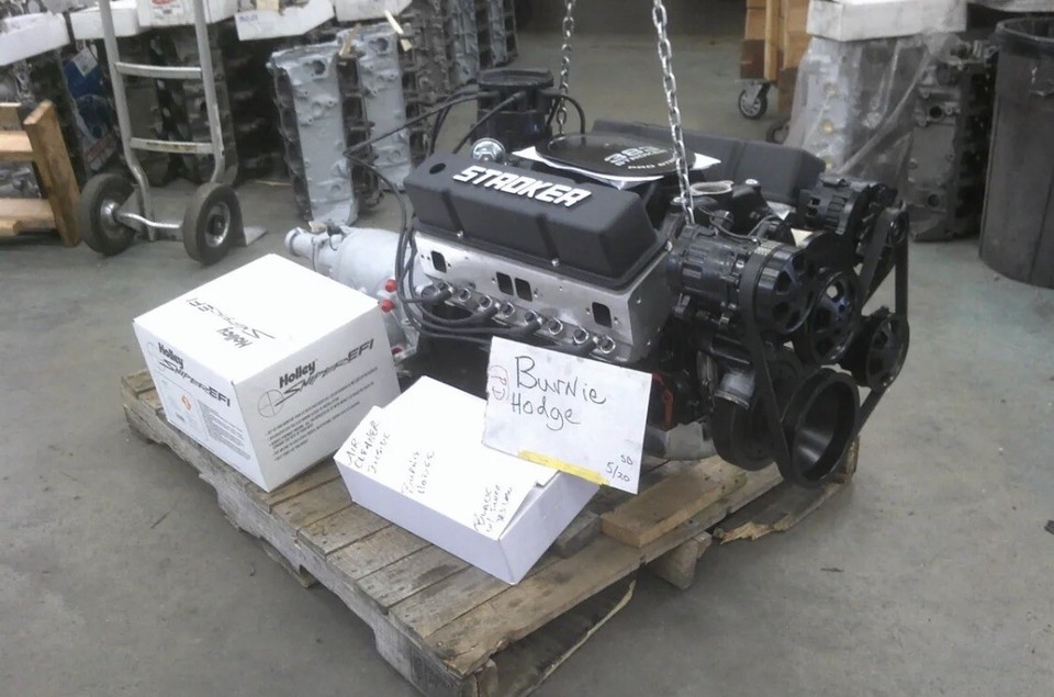 383 stroker CRATE ENGINE with 700r4 trans 500HP SBC A/C ROLLER TURNKEY ...