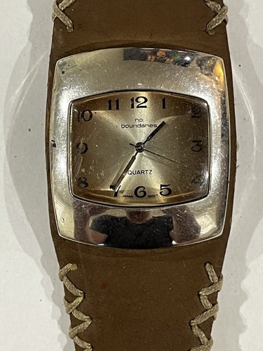 No Boundaries Leather Band Stitched Quality Japan Quartz Ladies Watch ...