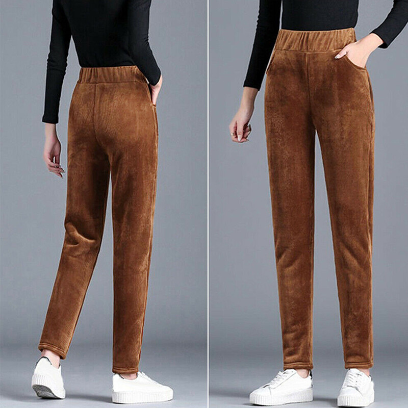 Womens Sweatpants Fleece Winter Thermal Thick Warm Lined Pants Long ...