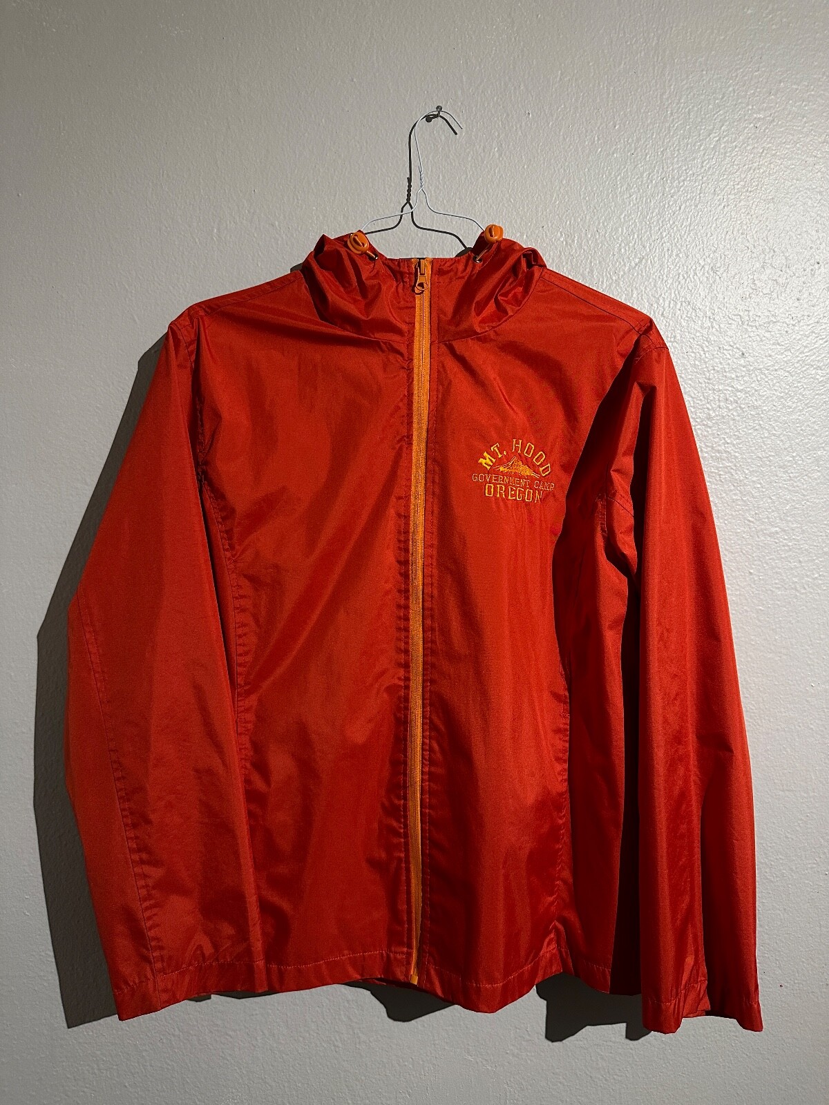 Used Mt. Hood Oregon Orange Rain Jacket Mens Size Lar… - Gem