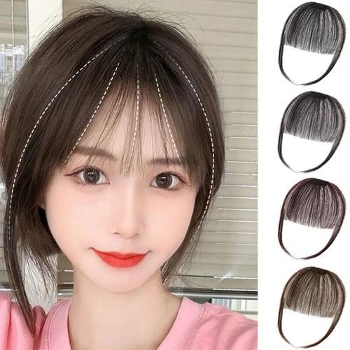 Fake Invisible Synthetic Bangs Front Clip In Hair Pieces Air Bangs ...