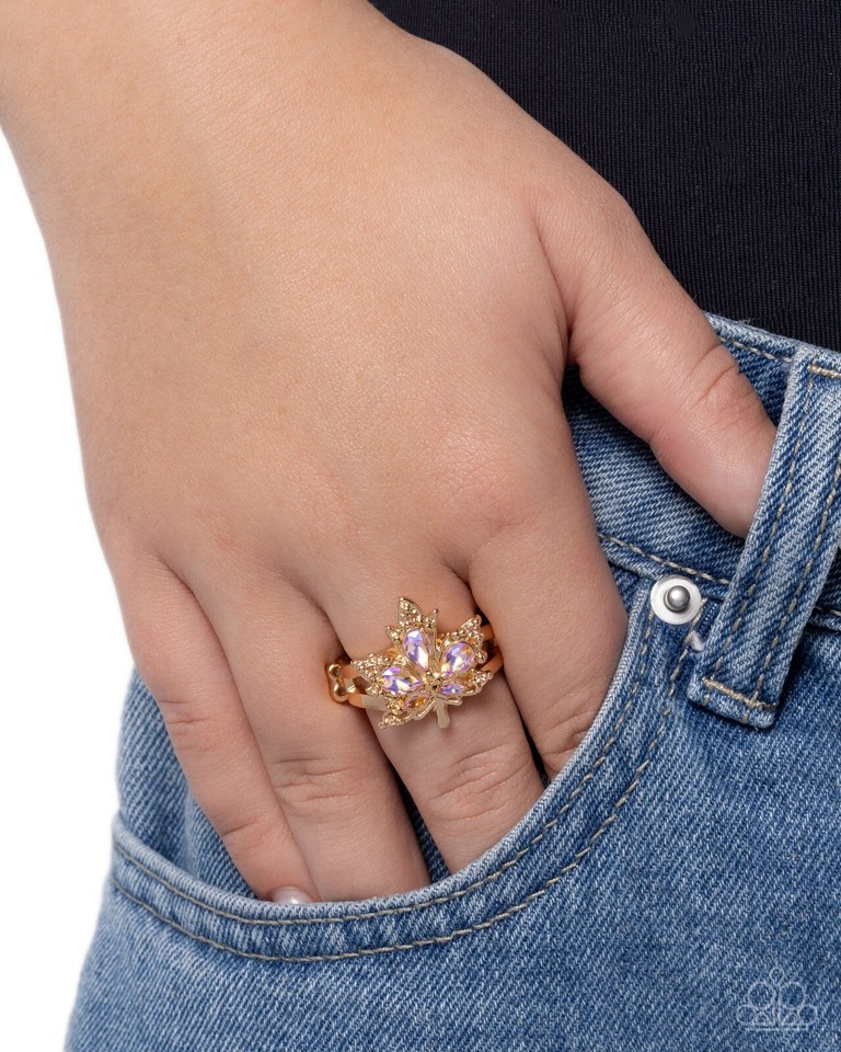 Paparazzi Im An Autumn - Orange -Peach Iridescent & Topaz Rhinestones ...