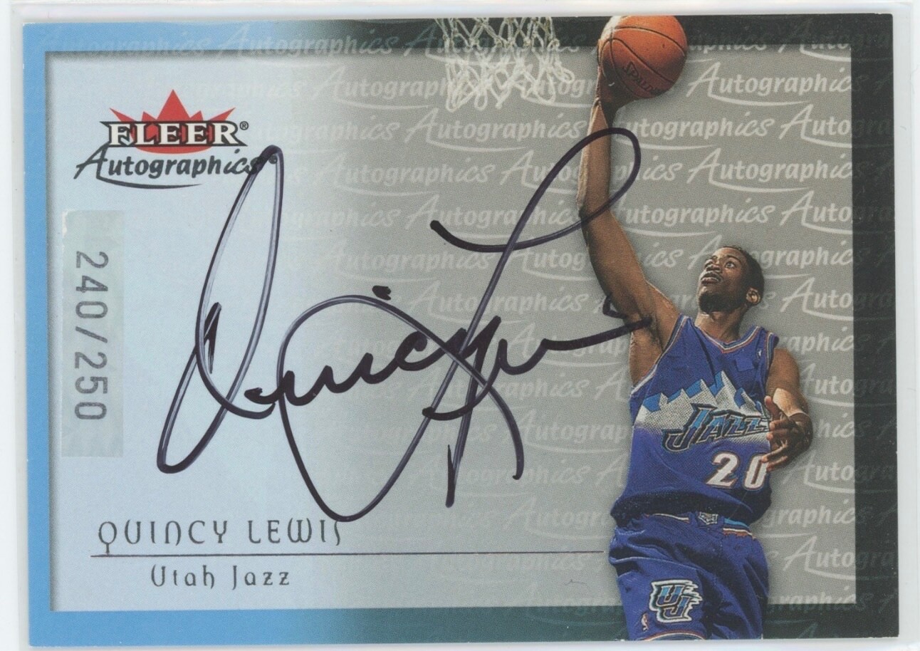 Quincy Lewis - 2000-01 Fleer Tradition Autographics #36 Auto - #/250 ...