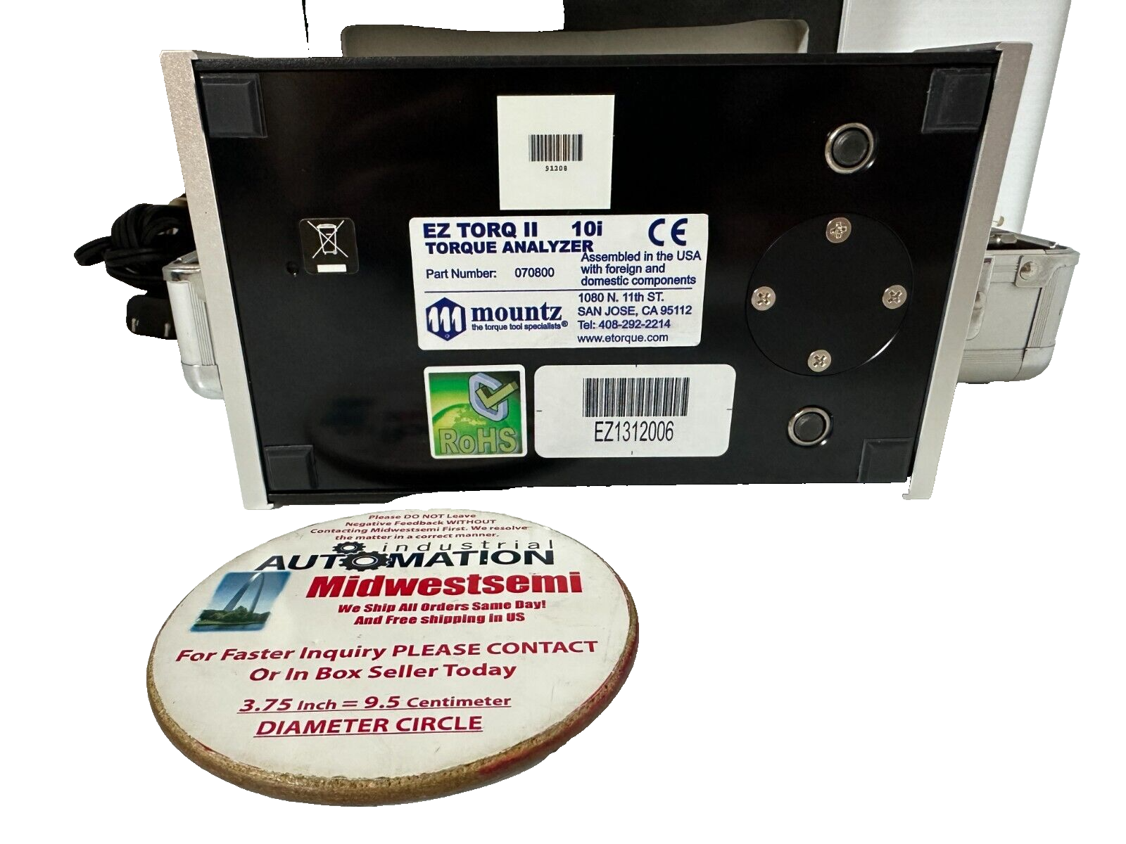 MOUNTZ 070800 EZ TORQ II 10i TORQUE ANALYZER EZ1312003 SHIPS SAME ...