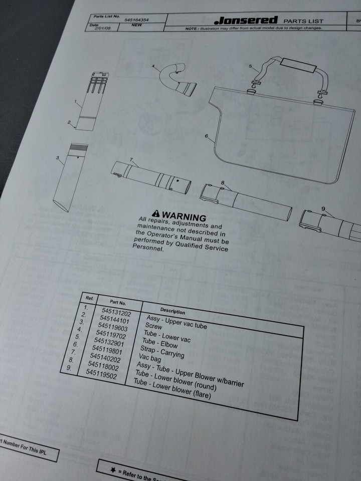 Jonsered Blower BV2126 Parts Diagrams & Parts Numbers - 3 Pages | eBay