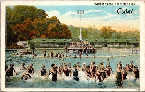 Postcard Swimming Pool Brookside Park Jul 13 1931 White Border ...