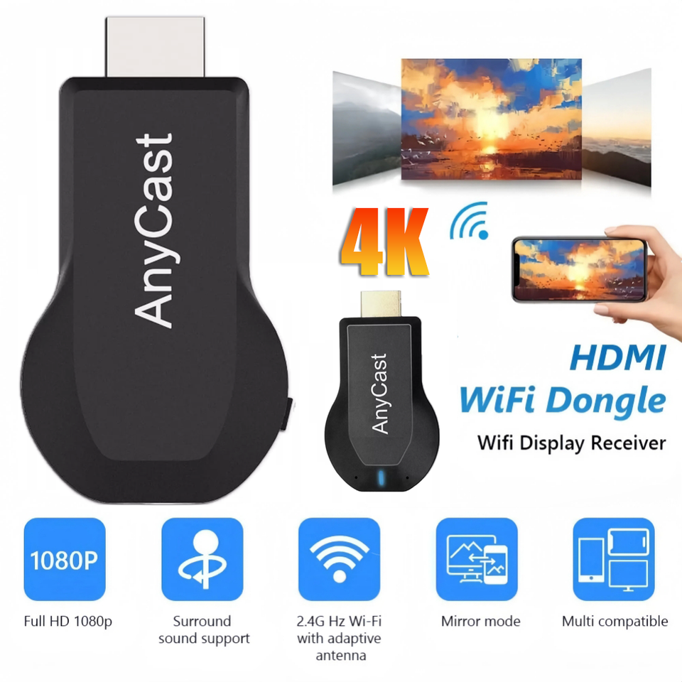 Wifi Wireless HDMI Mirror Screen Display Adapter Miracast Dongle For HD ...