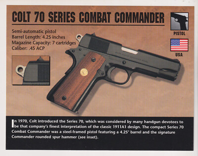 COLT 70 SERIES COMBAT COMMANDER Pistol Atlas Classic Firearms Gun PHOTO ...