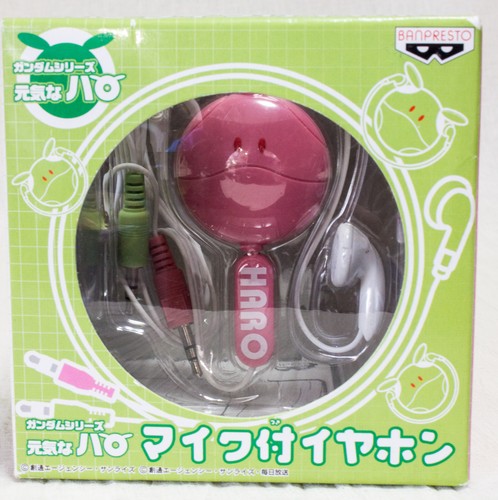 Gundam Mascot Robot Haro Pink Headset Earphone with Microphone Crip ...
