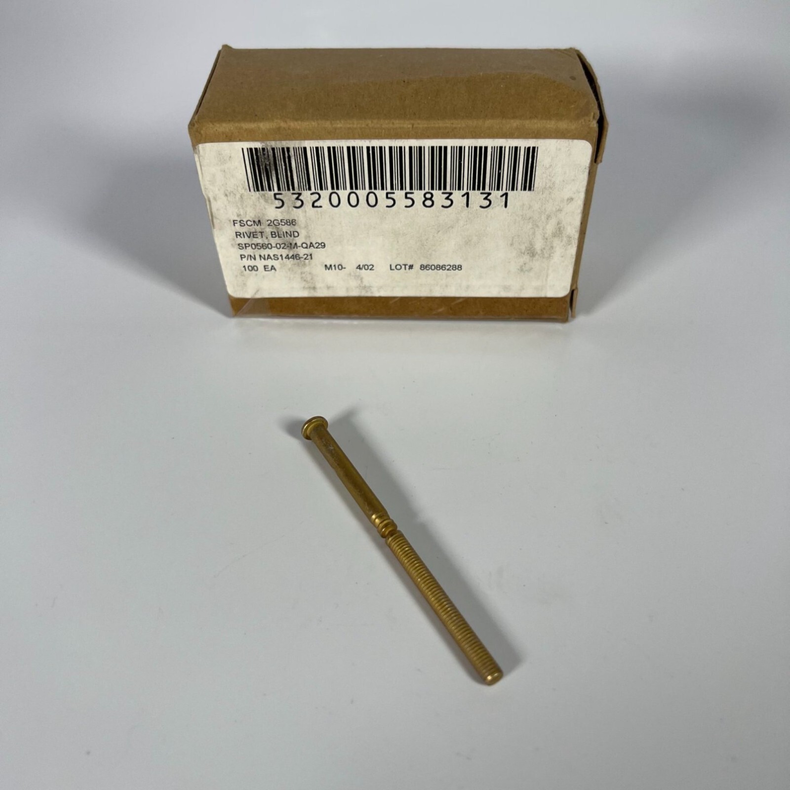 Rivet, Blind 3-1/4" Fastener 5320005583131, NAS1446-21 Military Part ...