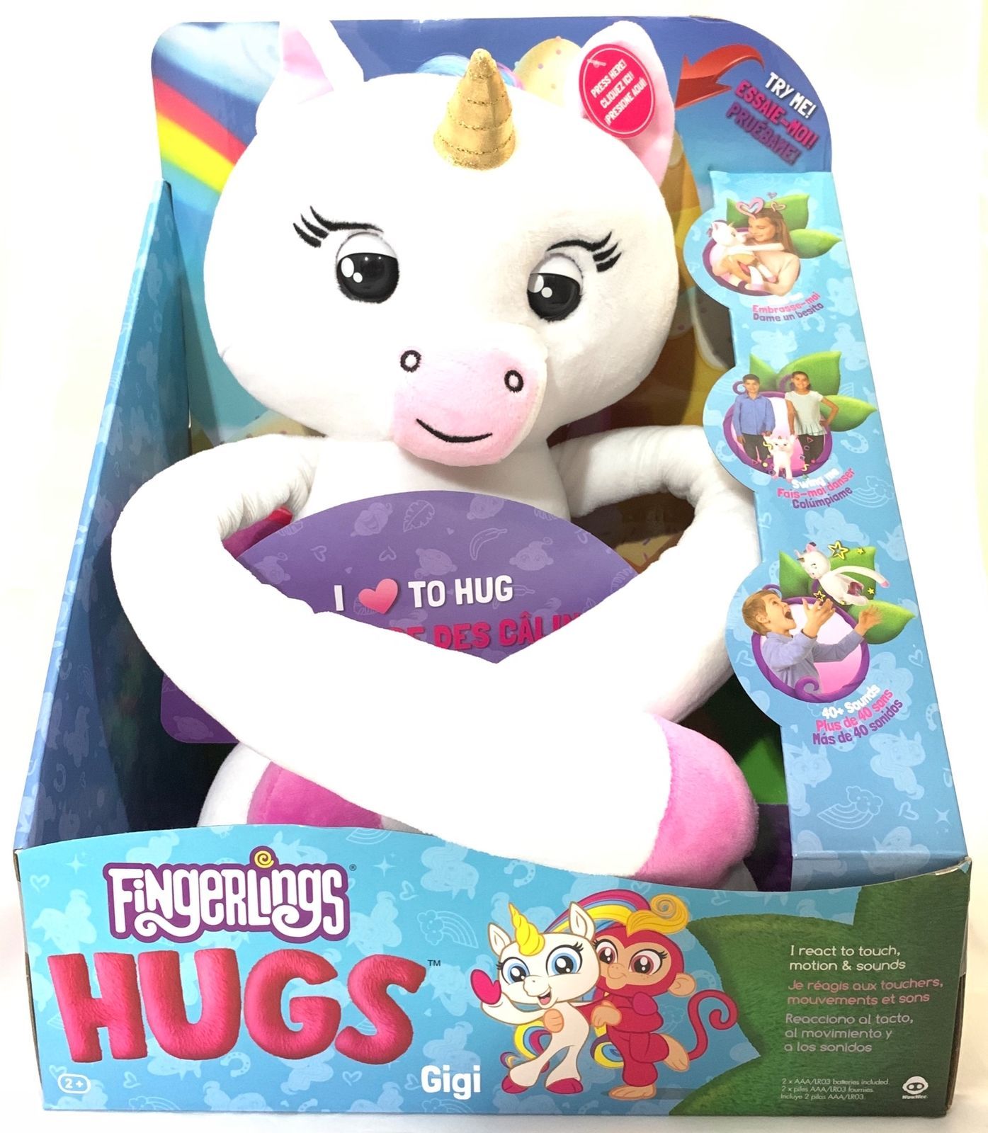 WowWee Fingerlings Hugs Advanced Interactive Plush Gigi Unicorn 2018 IN ...