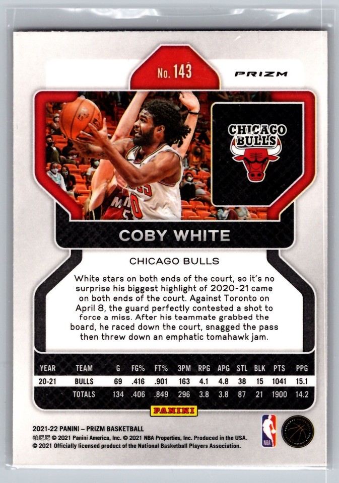 2021-22 Panini Prizm - Coby White #143 - Orange Ice Prizm | eBay