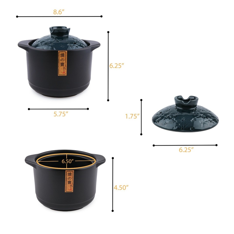 Ceramic Cooking Pot Cooking Clay Earthenware Pot Casserole Stew Pot ...