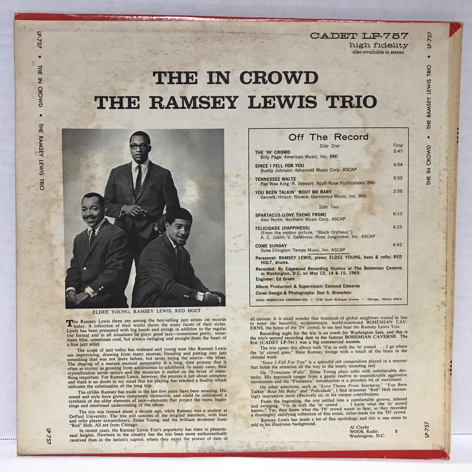 RAMSEY LEWIS THE IN CROWD CADET RECORDS 139495 STEREO VG+ | eBay