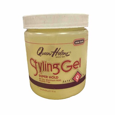 Queen Helene Hair Styling Gel Super Hold 9 Alcohol-Free 16 Oz. Ships ...