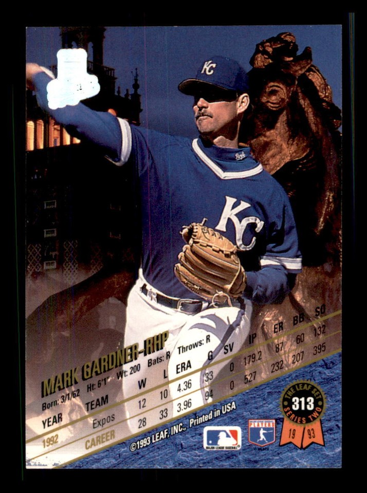 1993 Baseball 1993 Leaf Mark Gardner Kansas City Royals #313 1 | eBay