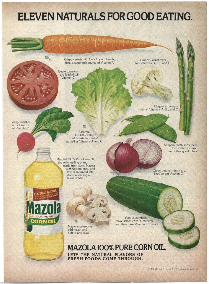 Mazola Corn Oil Print Ad, Mazola Corn Oil Magazine Ad, Mazola Ad ...