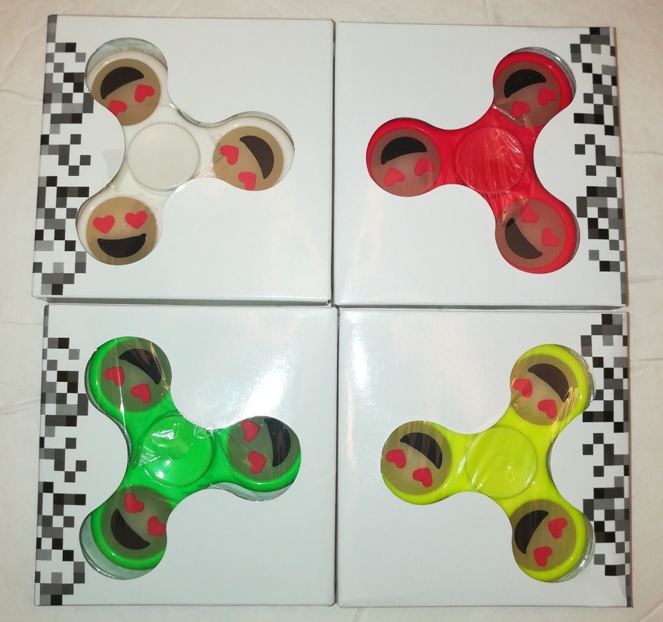 4 pcs emoji Figet Spiner set Hand Finger Fidget Toy Emoji Relax | eBay