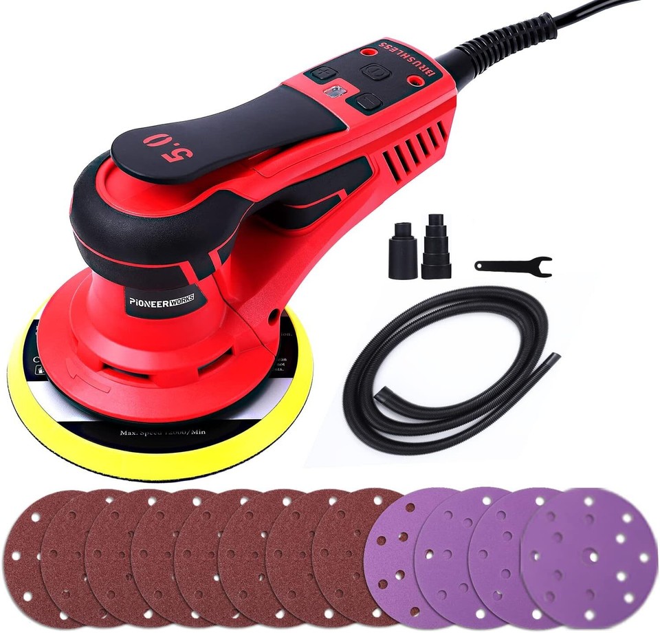 Electric Random Orbital Sander Brushless 6in 3A 10000RPM Variable ...