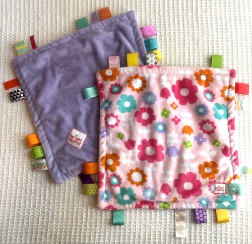 Taggies/Bright Start set of 2 Flower pattern pink/lavendar/purple ...