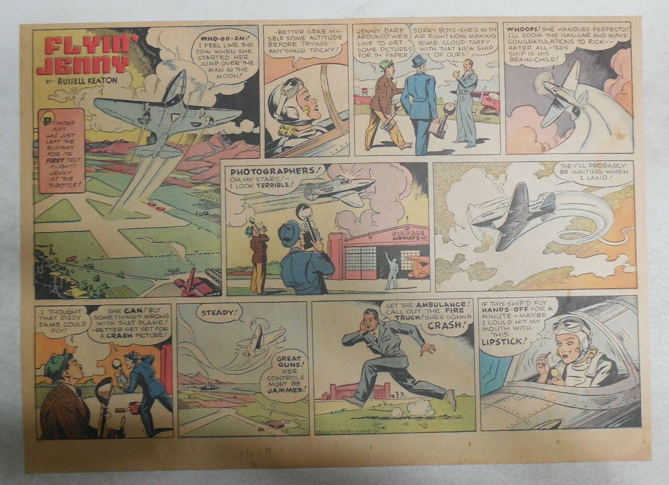Flying Jenny Sunday Page #3 by Russell Keaton from 11/19/1939 Size 11 x ...