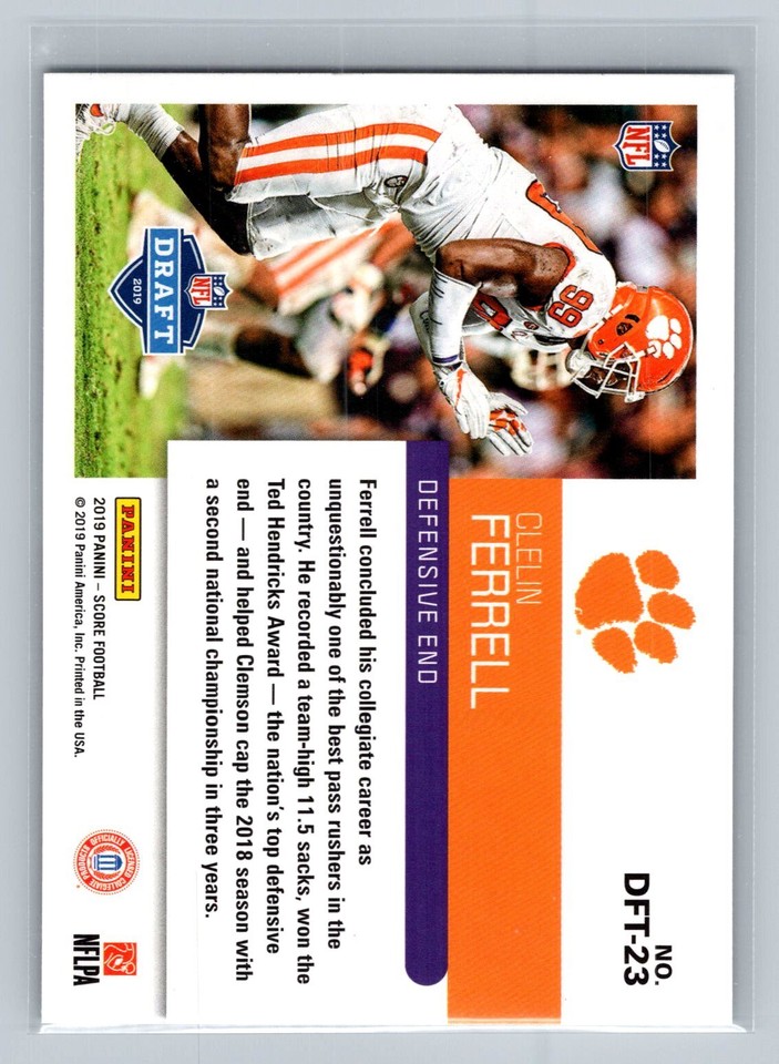 Clelin Ferrell 2019 Score #DFT-23 Clemson Tigers NFL Draft 2019 Football Card | eBay