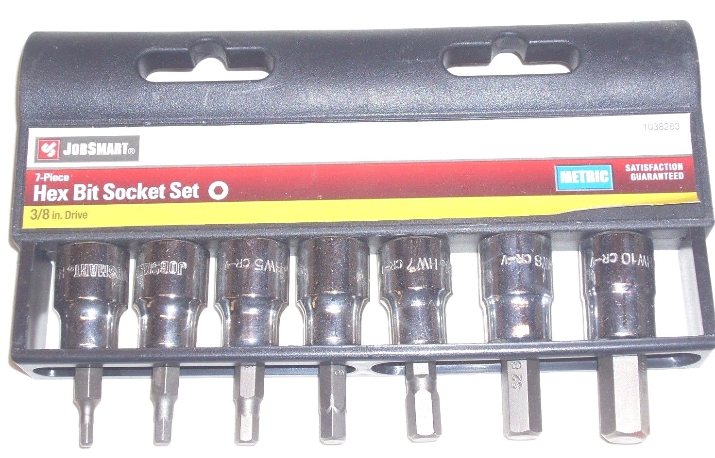 Jobsmart 1038283 7pc Hex Bit Socket Set Metric 3/8" Drive Size 3-8 ...