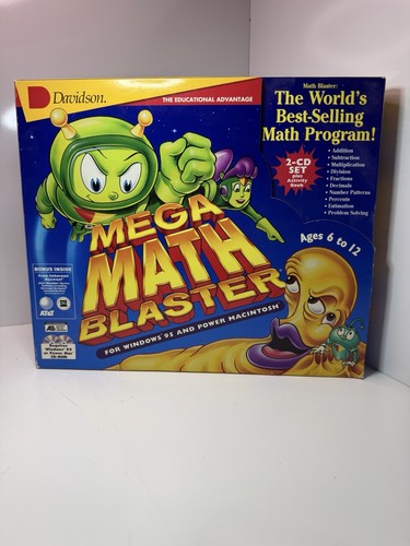 Mega Math Blaster 2-CD Set + Activity Book Windows 95 / Mac 1998 | eBay