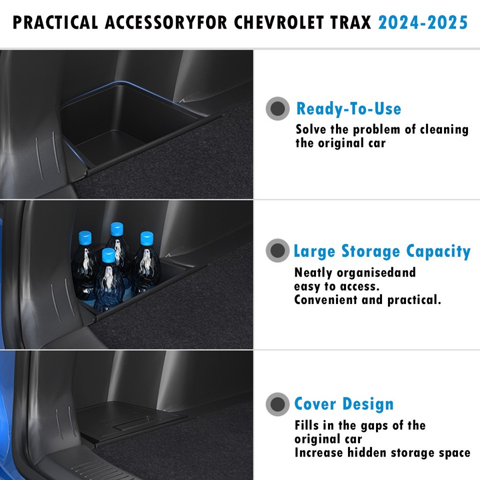 FOR 2024-2025 Chevy Trax Accessories Trunk Left Storage Organizer Box ...