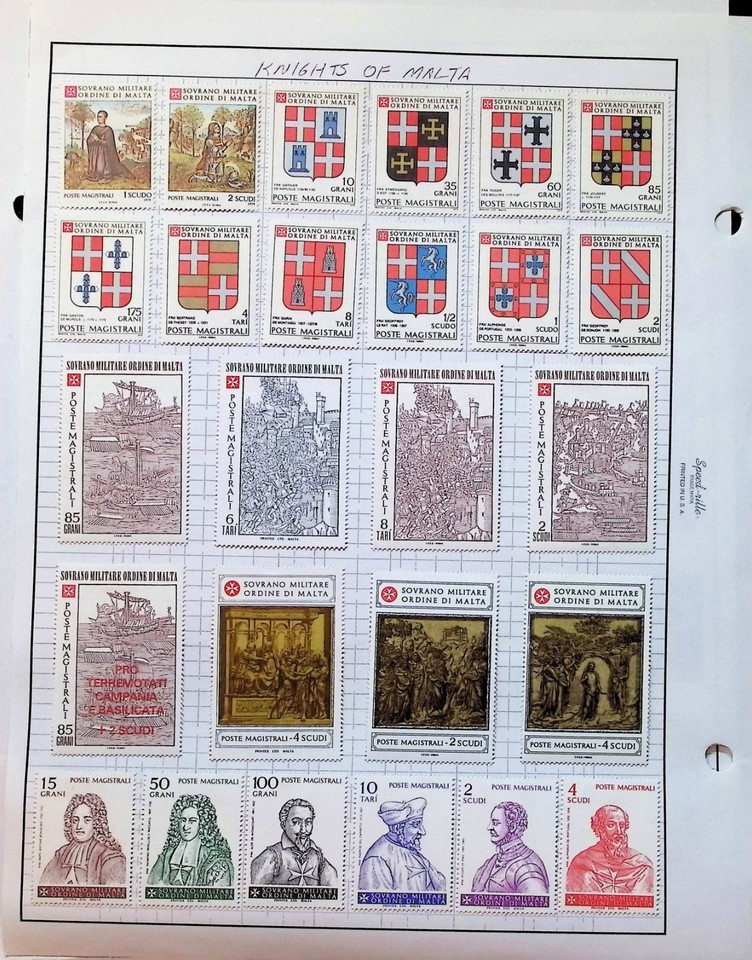 Malta Sovereign Military Order Stamp Collection On Album Pages | eBay