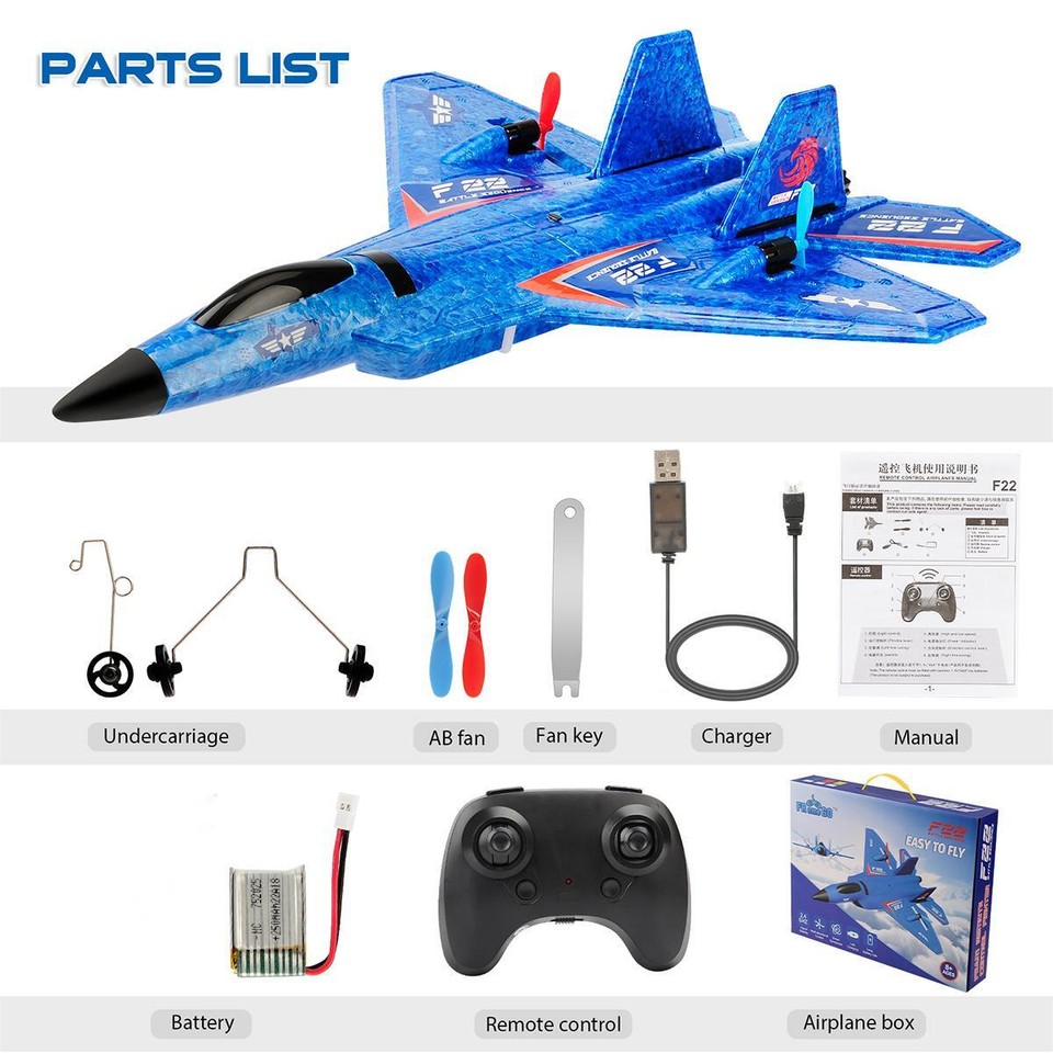 RC Airplanes F22 Jet Remote Control Fighter Night Flight RTF 2.4gHz ...
