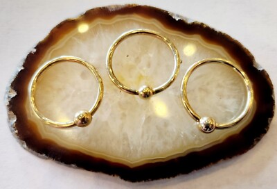 14k Solid Yellow Gold Captive Bead Ring 14g 5/8 | eBay