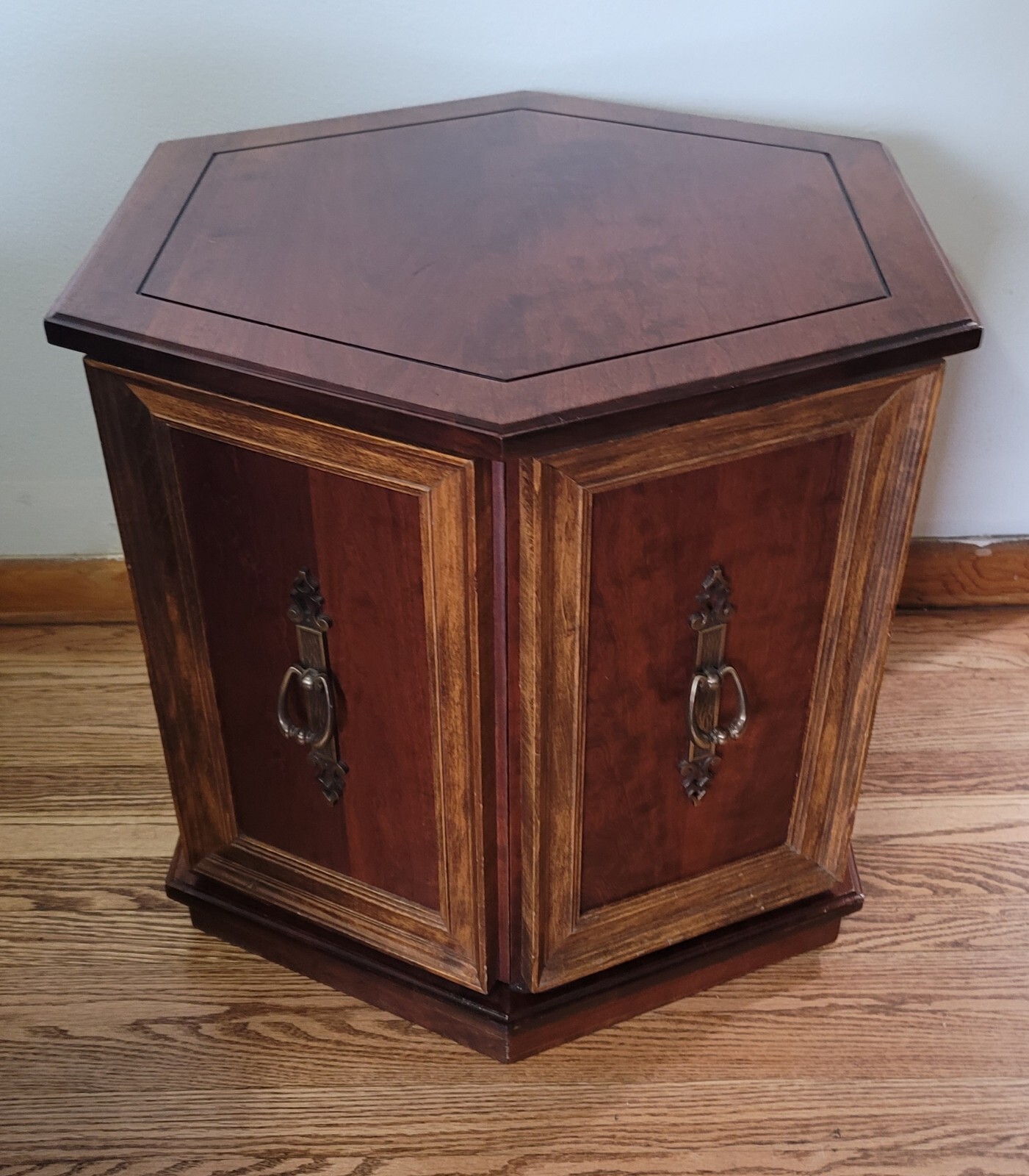 Mid Century Hexagonal Wood Side End Table Vintage | eBay