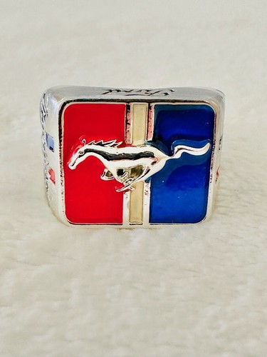 Ford Mustang Inspired Silver Ring, USA SHIP | eBay