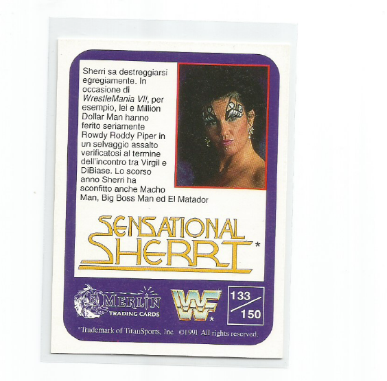 SENSATIONAL SHERRI 1991 MERLIN TRADING ITALIAN WWF/WWE CARD #133 | eBay