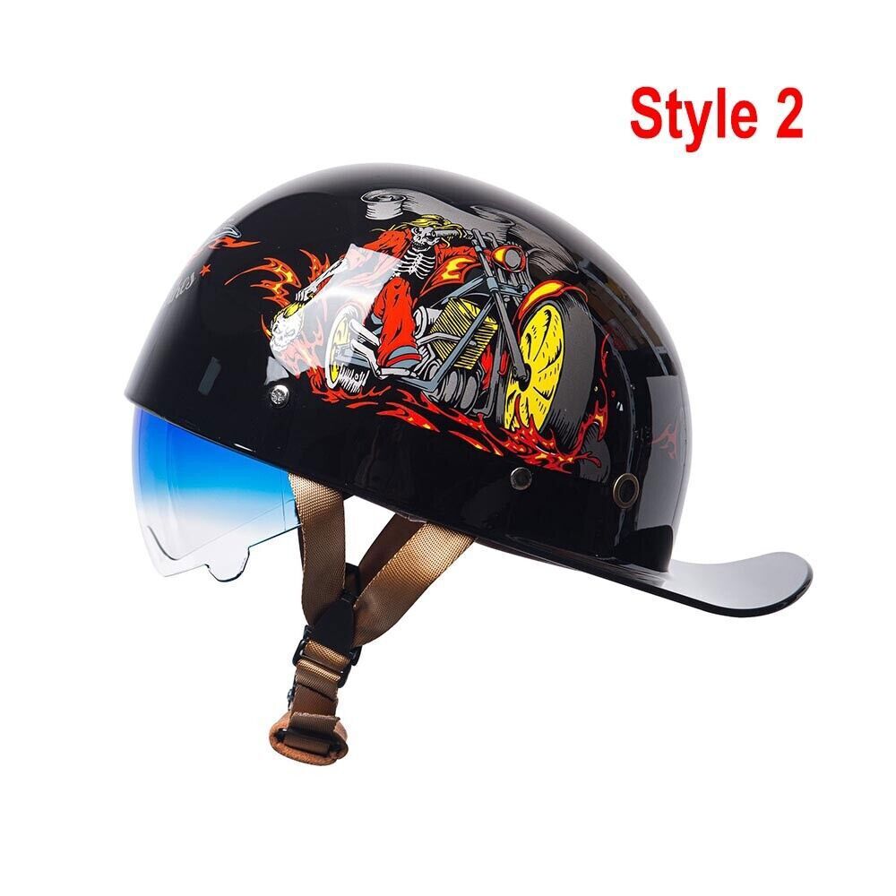 Retro Motorcycle Half Helmet Baseball Cap Scooter Helmet with Colorful ...