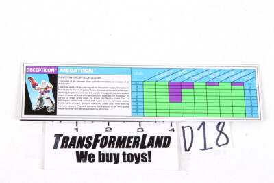 Megatron Tech Specs Action Masters 1990 Vintage Hasbro G1 Transformers ...