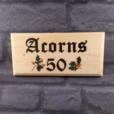 Personalised Acorn Sign, Acorns Plaque House Name Number Cottage Garden ...