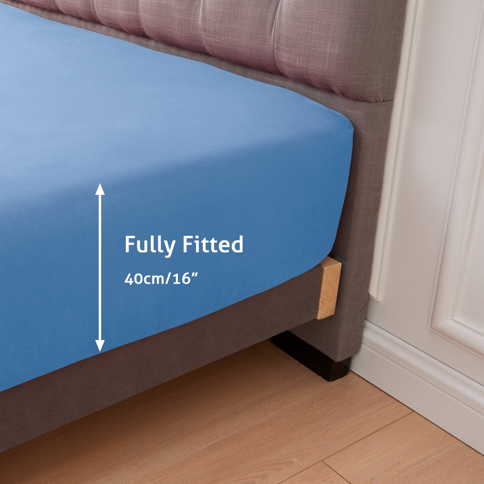 Deep Fitted Sheet Fully Fitted Up to 40 CM Ultra Soft Single/Double ...