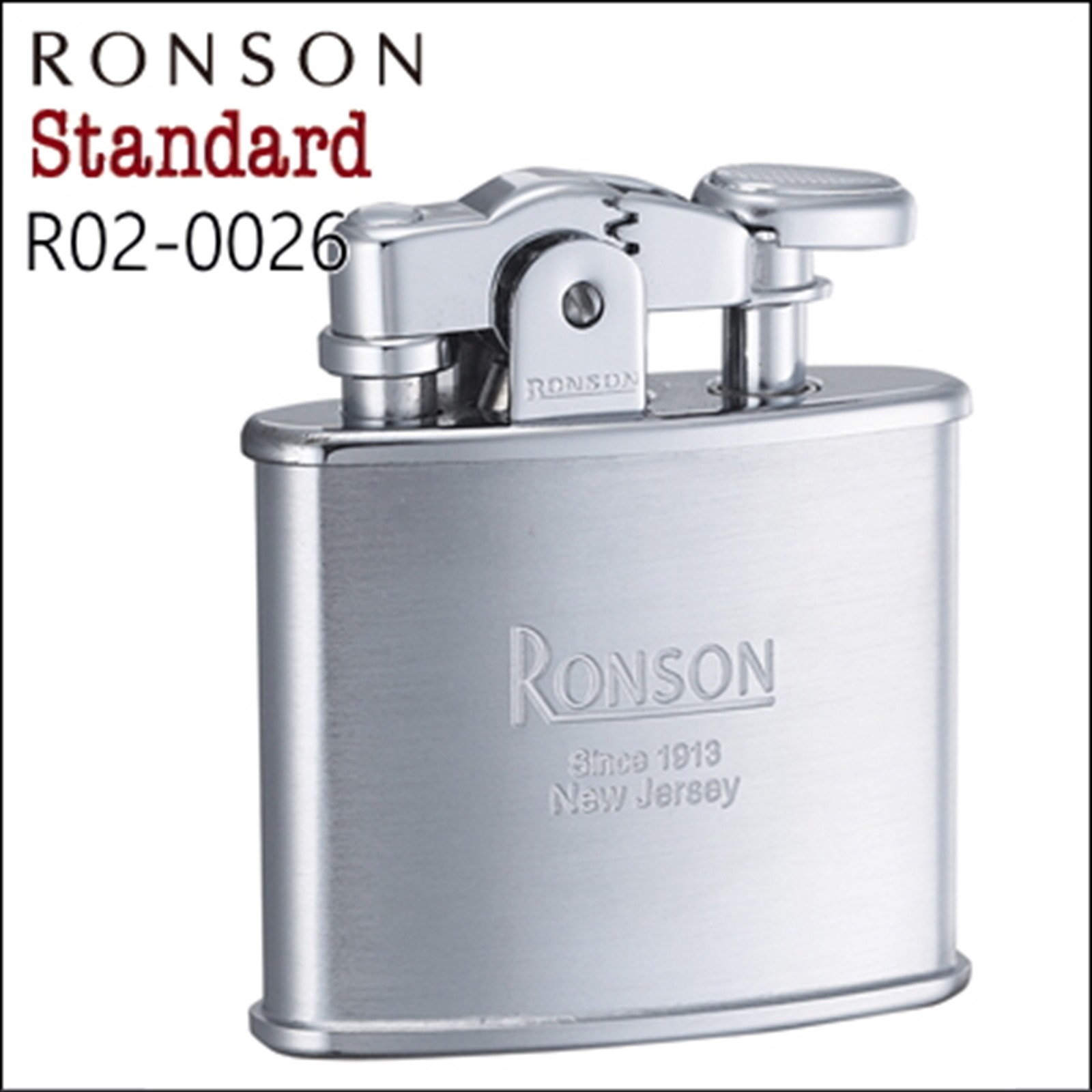 Ronson Standard Stylish Design Lighter Chrome Satin Silver Original ...