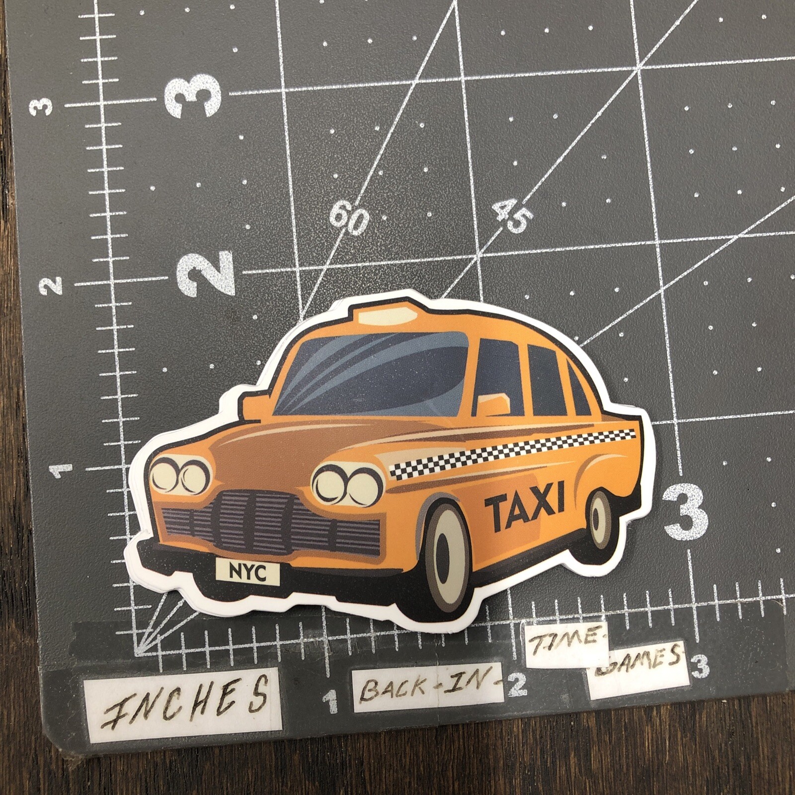 NYC Taxi Cab Sticker For Skateboard Bottle Guitar Phone Ect Mat23 | eBay