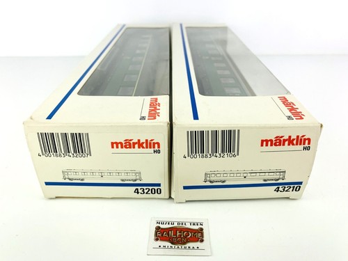 PS174 - MARKLIN H0 43200/43210 - PAIR OF DB 1st/2nd CLASS PASSENGER ...